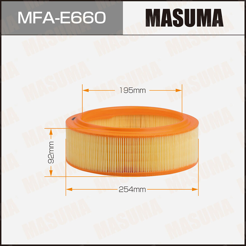 Фильтр воздушный высота, H: 92 мм/длина, W: 254 мм Masuma, MFA-E660