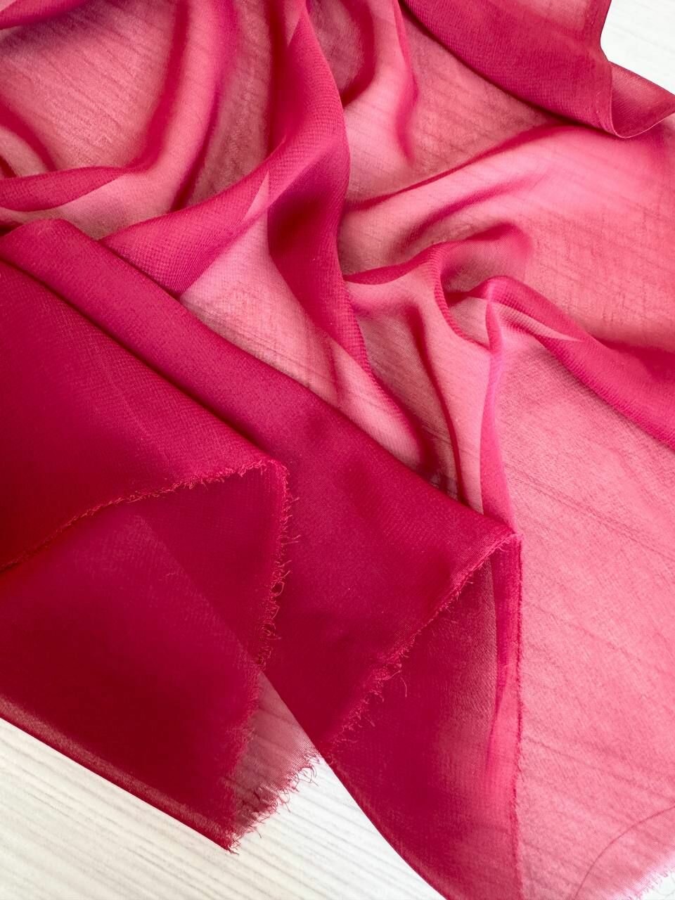 2м Шифон ткань для шитья. Бордовый. Отрез 200*110см.