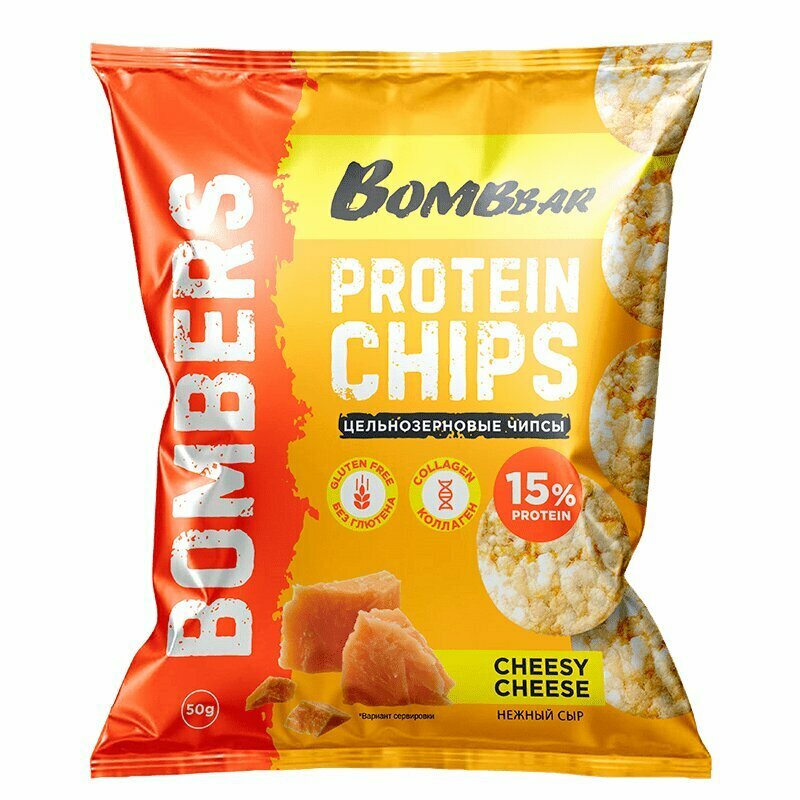 Бомббар Чипсы Цельнозерновые Протеиновые 50Г Нежный Сыр