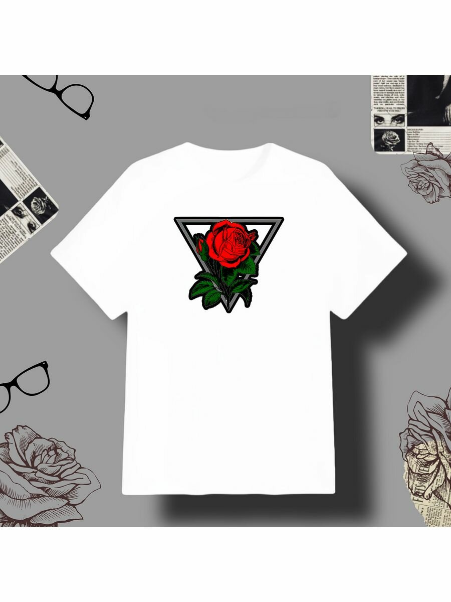 Футболка роза фигура треугольник