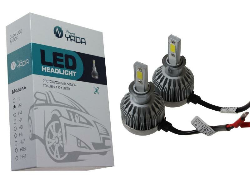 Светодиодная лампа головного света Н3 9-24V 30W 6200K 3200lm Nord YADA