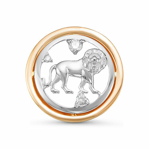 Подвеска, комбинированное золото, 585 проба