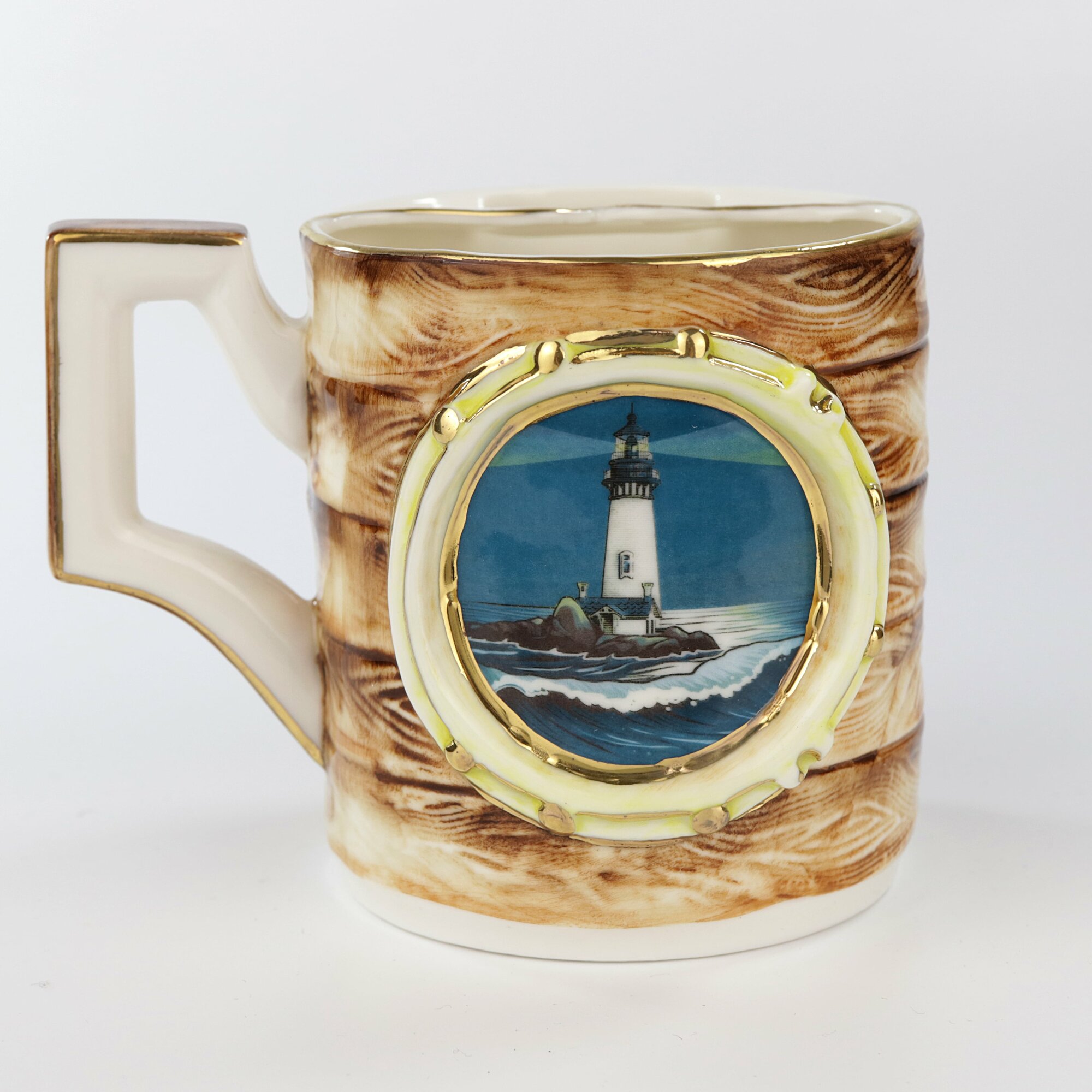 Кружка "Маяк" для усов фарфоровая для чая и кофе 360 мл 1 шт.