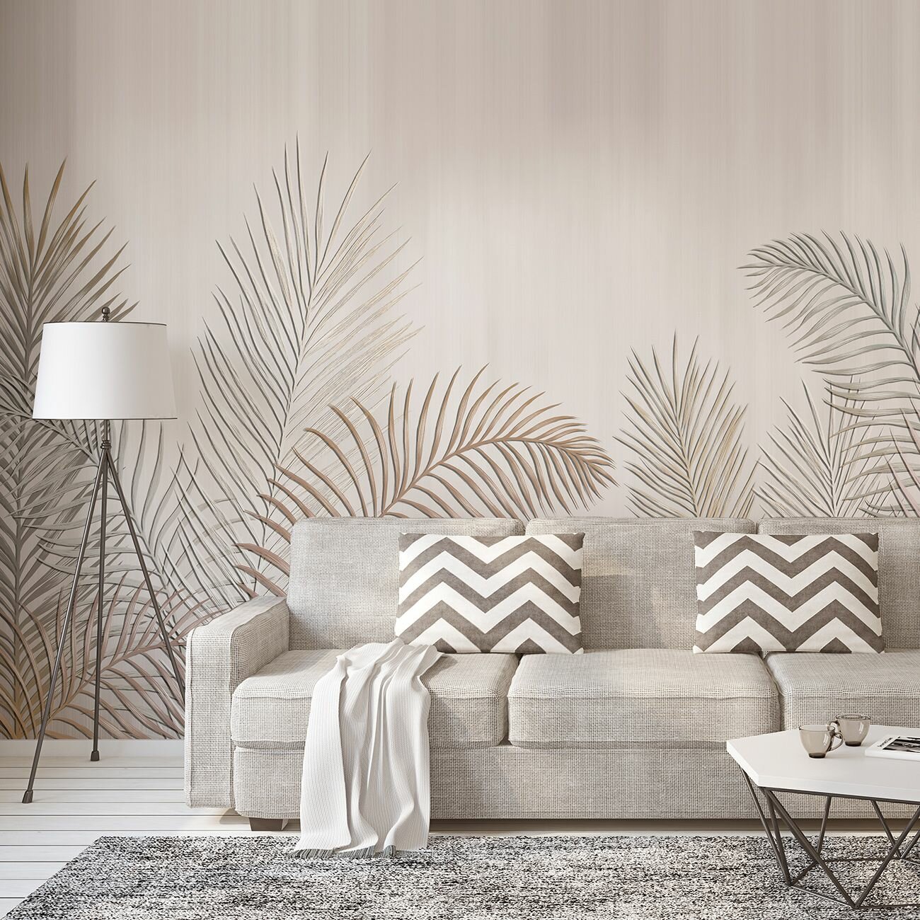 Фотообои Z-298 Пальмовые листья беж 400х270 DIVINO