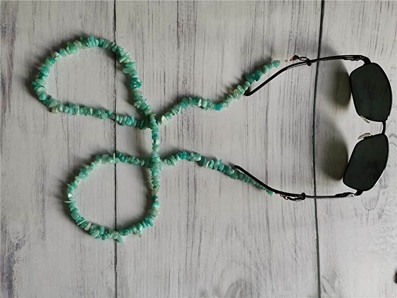 Цепочка для очков из натурального амазонита шнурок для очков держатель для очков Hrustalek