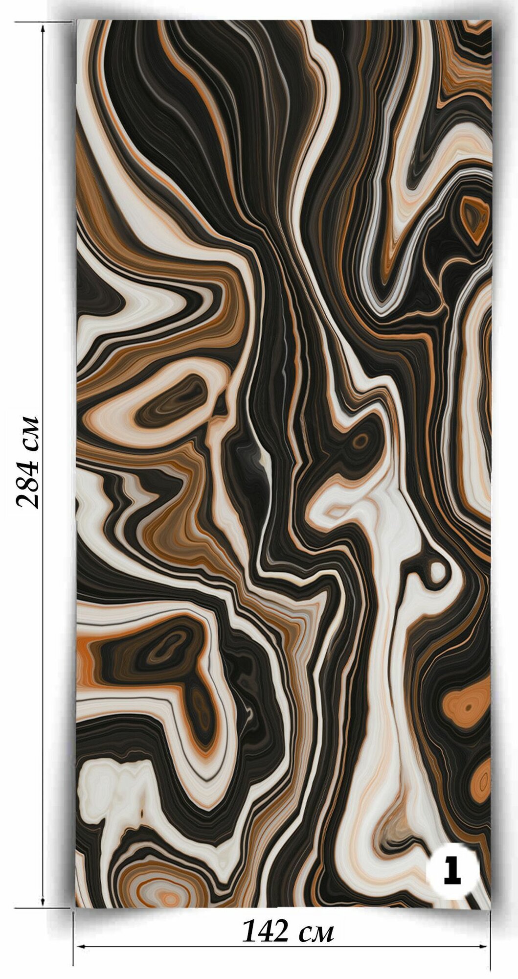 Гибкий Мрамор Агат Амбра, лист 142х284 см, 4,033 кв. м, толщина 2 мм, подходит для наружной и внутренней отделки, экологичный, состоит из натуральной мраморной кроошки