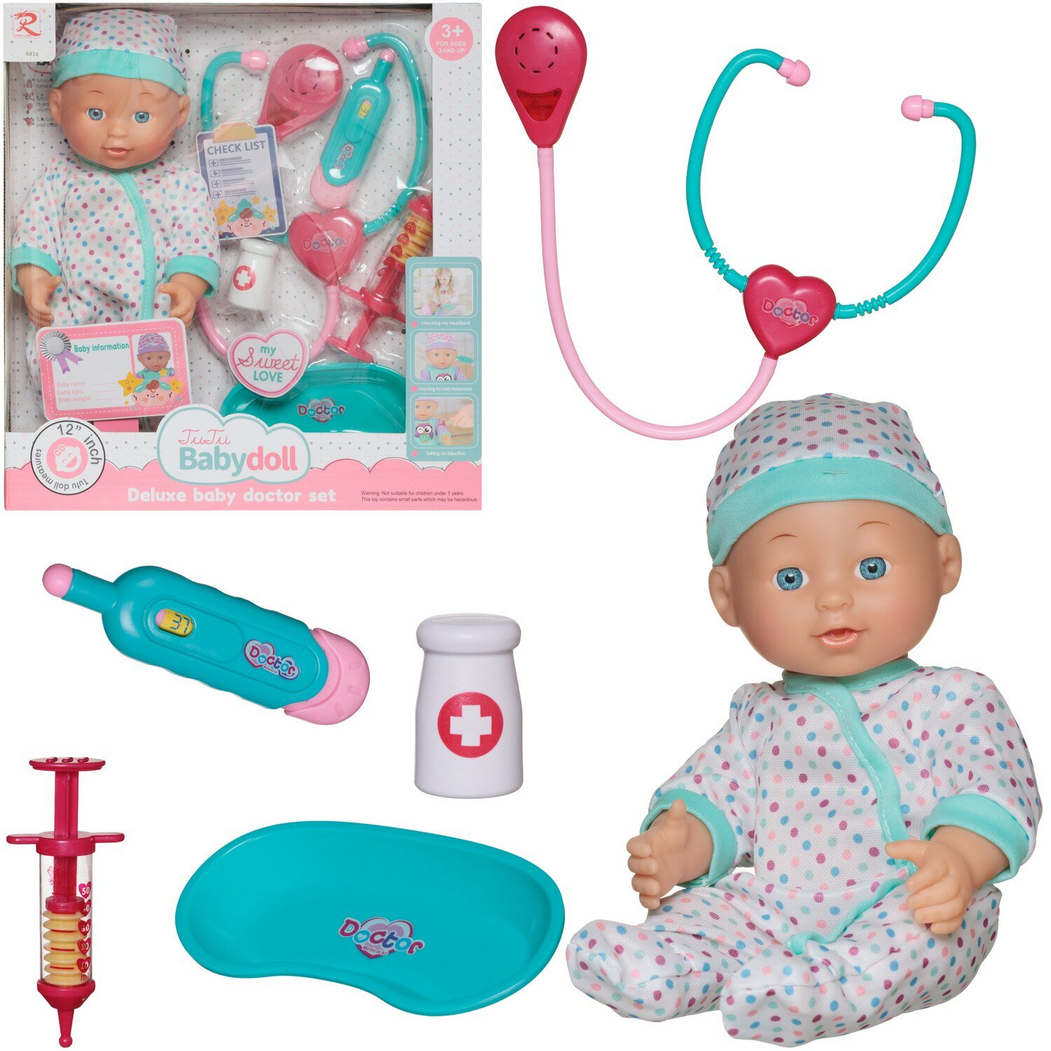 Кукла пупс Junfa высота 35 см