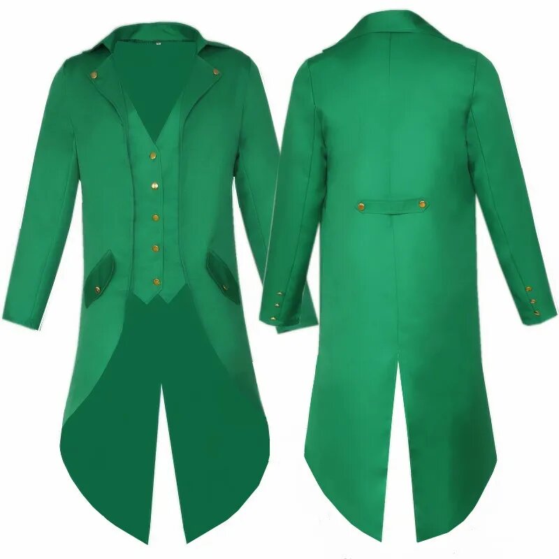 Мужской ретро-панк костюм принца Nlknowld Изумрудный, S, Green