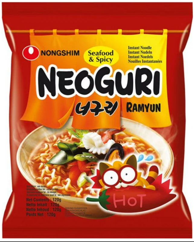 NONGSHIM Лапша быстрого приготовления Неогури со вкусом морепродуктов острый 120 гр