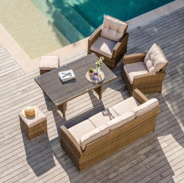Комплект мебели с диванами Афина AFM-311BL бежевый(Beige) Размеры: Высота 660мм Глубина 740мм Ширина 1440мм