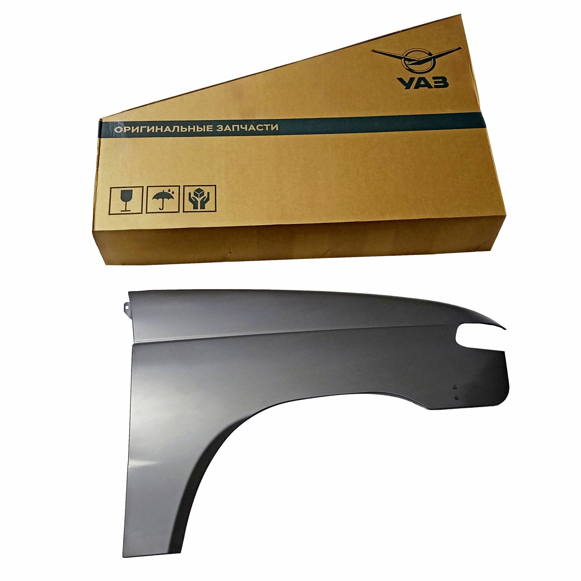 Крыло переднее правое для а/м УАЗ Патриот рестайлинг 2014 года, Пикап, металлическое, грунтованное