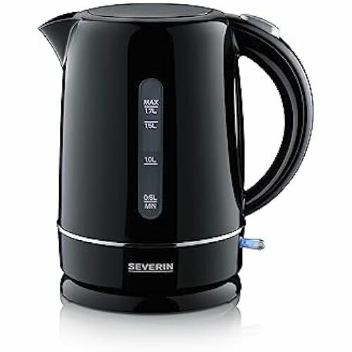 Чайник SEVERIN 1,7 л, мощный и компактный чайник с высококачественным дизайном, электрический чайник с фильтром от накипи, черный, WK 4322