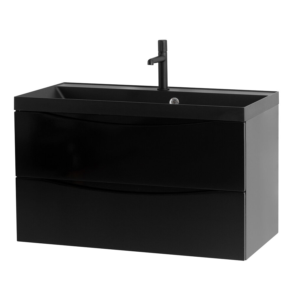 Тумба с раковиной BelBagno Marino 900-2C-SO-NL-P Nero Lucido/Nero