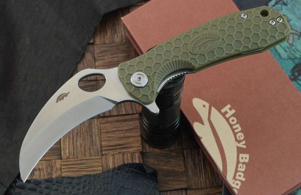 Складной нож Honey Badger Claw 8Cr13MoV M Green Plain