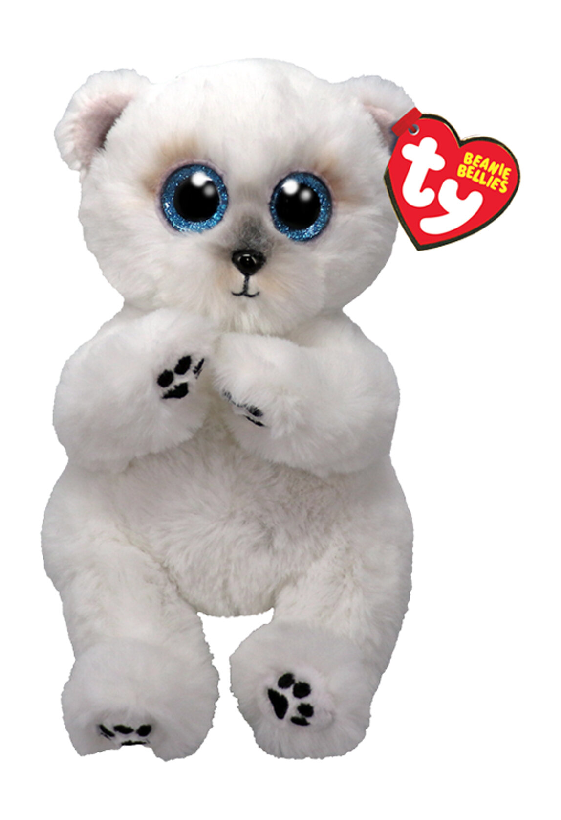 TY Мягкая игрушка Виззи белый мишка, 15 см