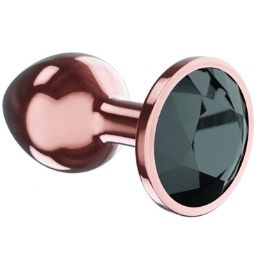 Lola Games Diamond Jet Shine L, розовое золото/черный Анальная пробка с кристаллом