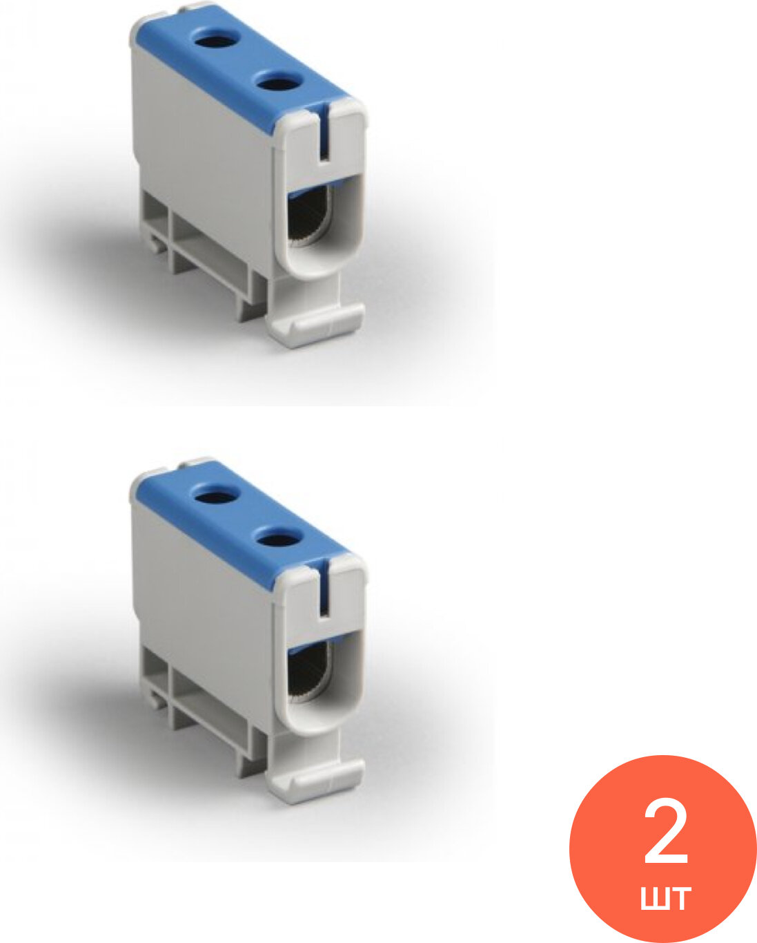 Клемма для проводов TDM Electric / ТДМ Электрик КВС 6-50 вводная силовая, корпус огнестойкий полиамид, синяя, 1шт. / зажим (комплект из 2 шт)