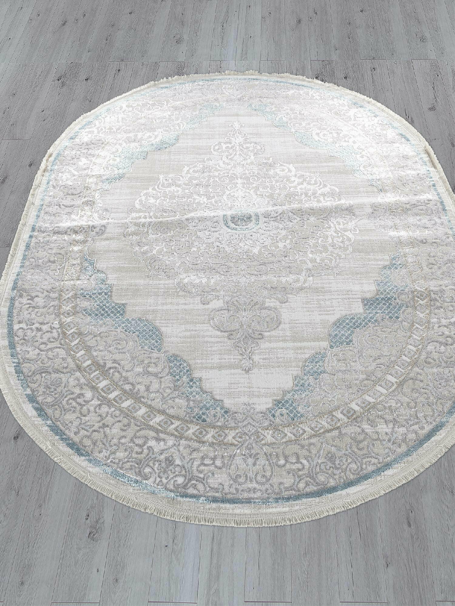 Ковер турецкий Овальный на пол в гостиную в спальню 80х150 см классический ворс 8 мм 396441 Kover-Russia