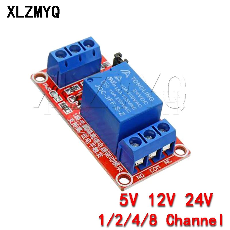 Релейный модуль 1/2/4/6/8 каналов DC 5V 12V 24V