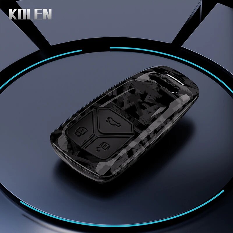 Чехол для автомобильного ключа из углеродного волокна из АБС-пластика для Audi A4 B9 A5 A6 F-Carbon