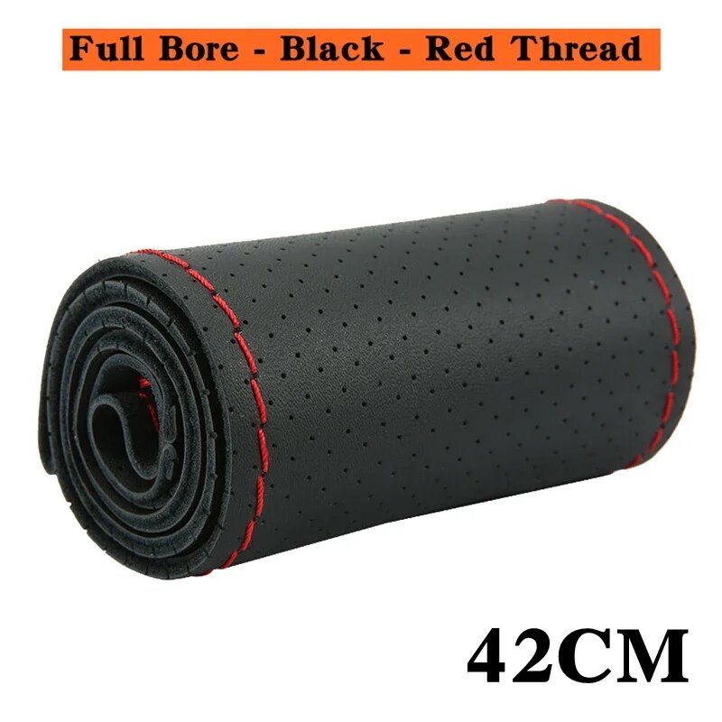 Оплетка на руль автомобиля, 42/45/47/50 см, из микрофибры B-42CM-Red Thread