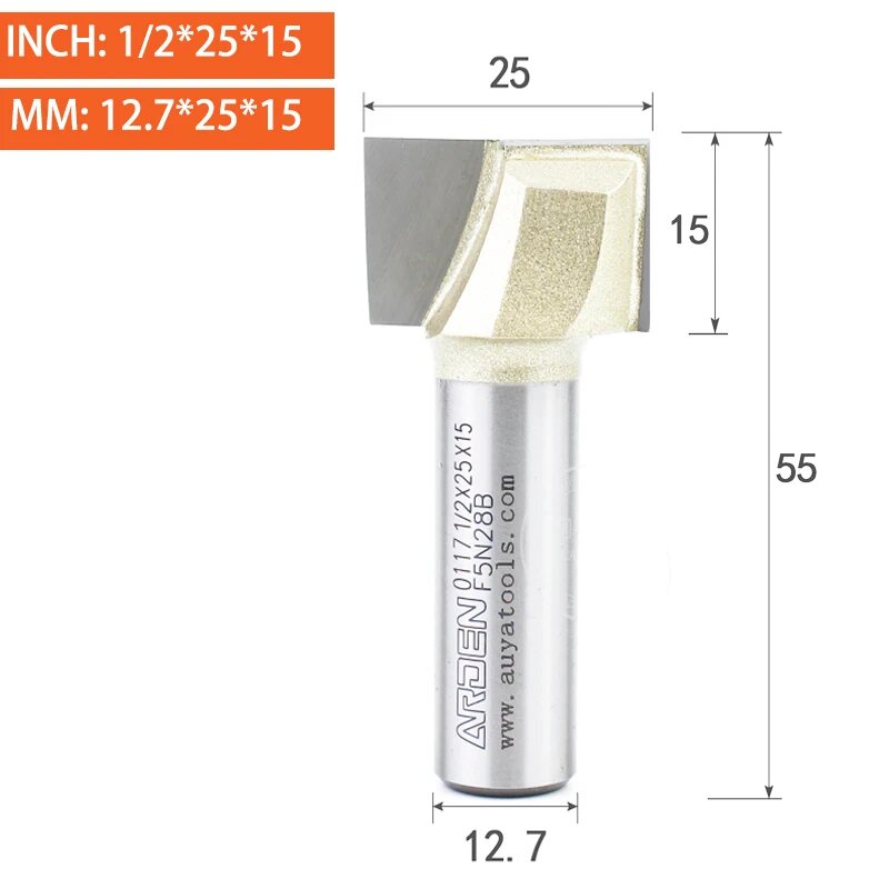 ARDEN деревообрабатывающая фреза для очистки дна, метрическая карбидная гравировка, плоское дно, вытягивающая долбежная фреза для дерева, МДФ 12.7x25x15