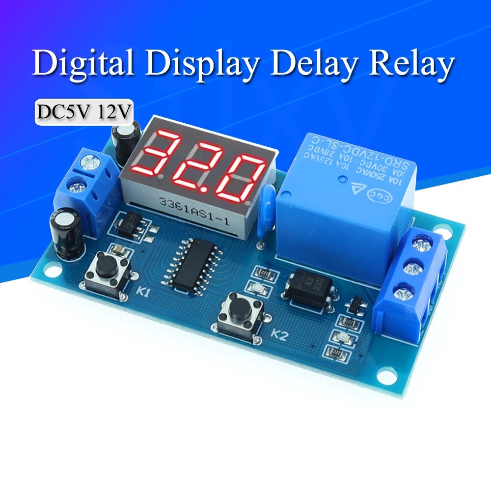 Stlxy DC 12V Цифровой дисплей реле задержки времени