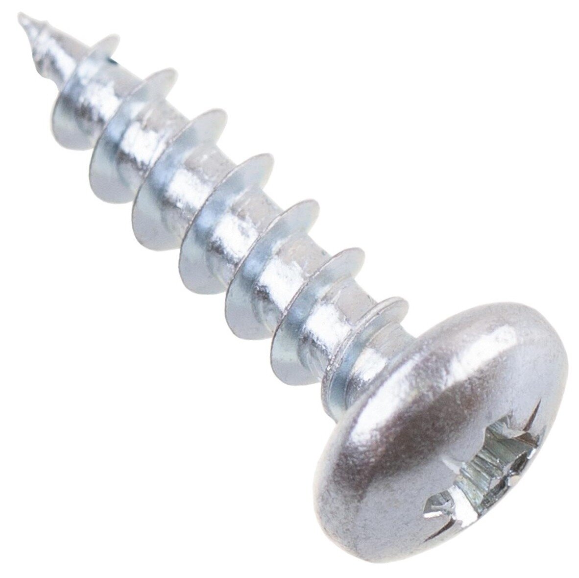 Саморез Стройбат универсальный оцинкованный с полукруглой головкой из стали, белый, 5.0х20мм, PZ2, 12шт. в упаковке / крепеж