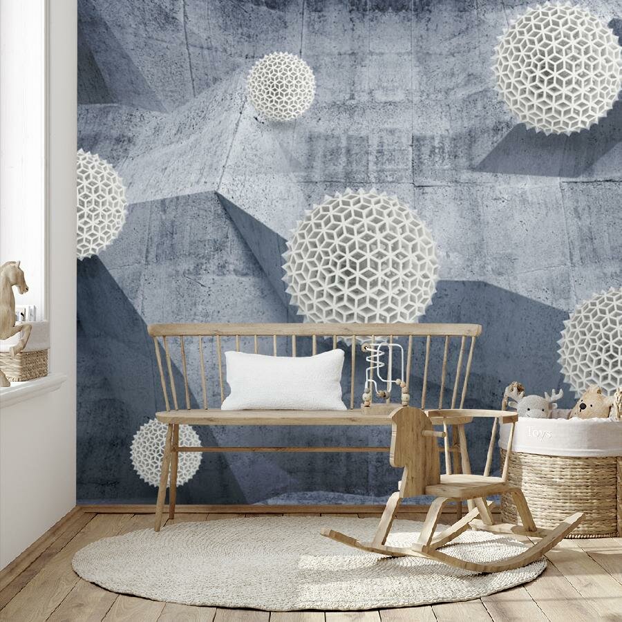 Фотообои 3д Цветы и жемчуг 10-628-S-Флок 270 x 200 см (ВхШ) Бесшовные, флизелиновые, влагостойкие обои MasterFresok