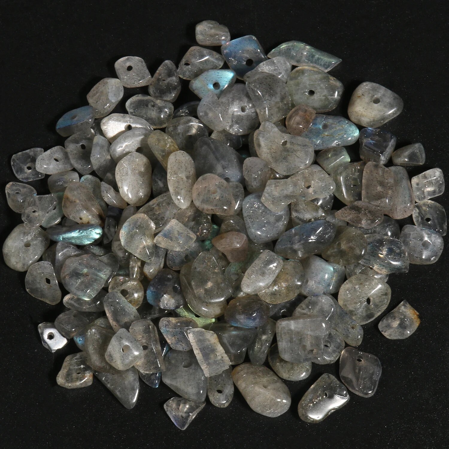 Каменные бусины Xilitata тигровый глаз, аметисты, агаты 3-5mm, Grey Labradorite