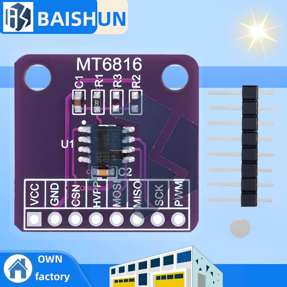 Магнитный энкодер Baishundianzi MT6816, 5pcs