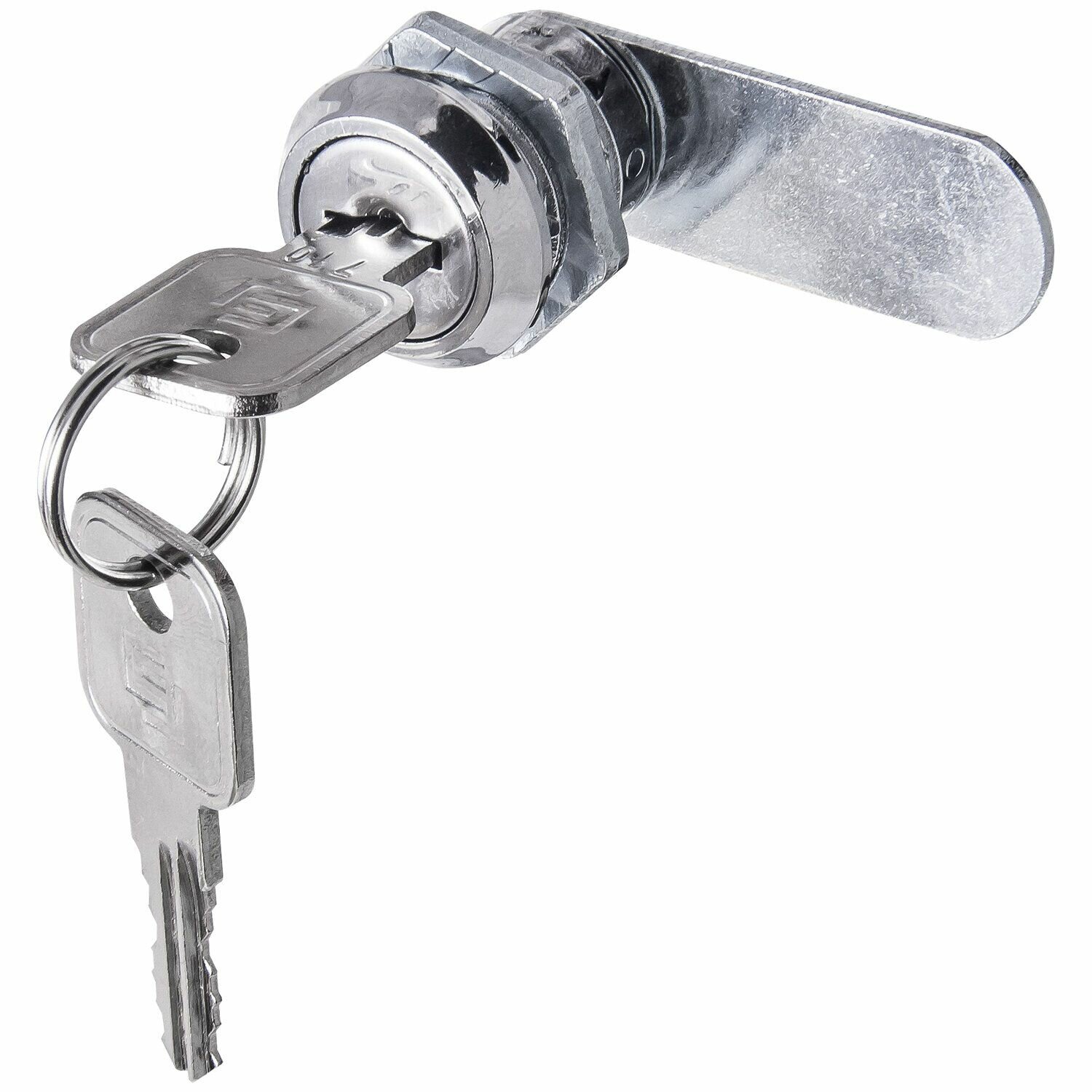 Замок почтовый КНР пластиковый, длина 16 мм, диаметр 17,5 мм, 90 градусов, прямой ригель, гайка, 3471