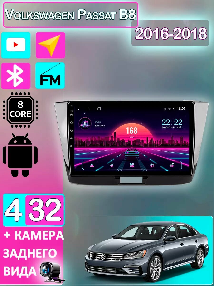 Магнитола TS18 Volkswagen Passat B8 2016-2018 4/32GB