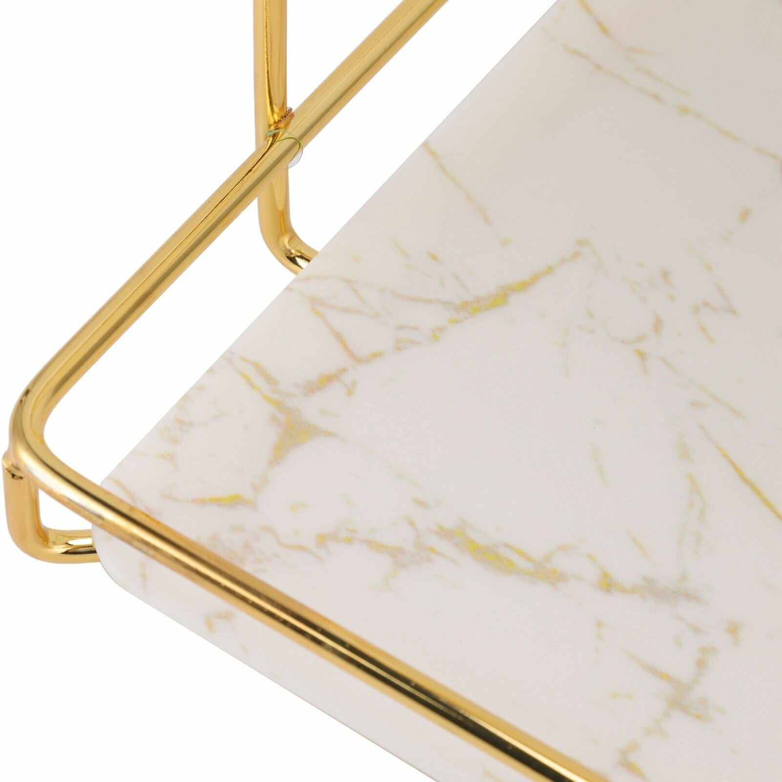 2-уровневая полка для хранения косметики, большая вместительная водонепроницаемая Золотая металлическая полка для хранения, стеллаж для ванной комнаты, кухни, спальни