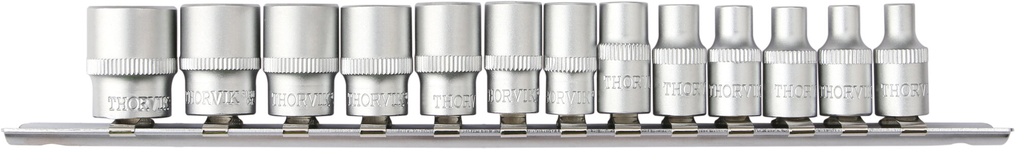 Набор головок торцевых 1/4"DR 4-14 мм на держателе Thorvik S11S1113SM, 54355, 13 предметов