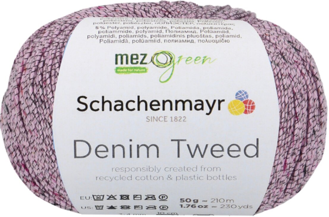 Denim Tweed /Деним Твид/ пряжа Schachenmayr, MEZ, 9807401 (00035, rosa (роза), розовый/салатовый/фуксия/черный)