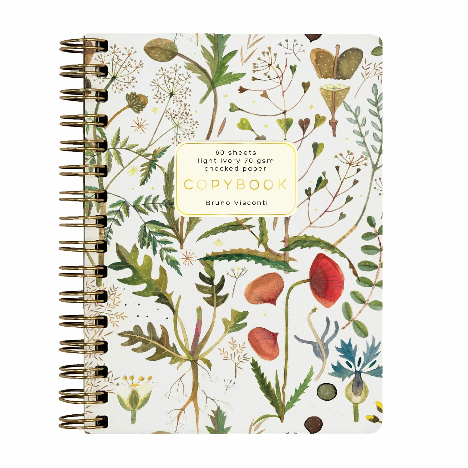 Bruno Visconti Блокнот А6 в клетку "Луговые травы" на кольцах, 60л./ блокнот для записей арт.7-60-005/12