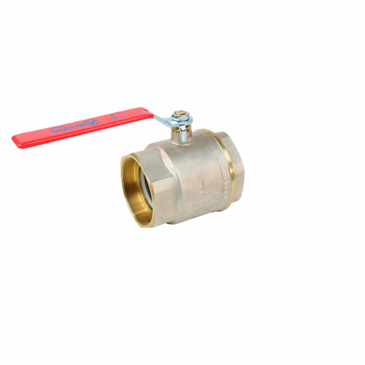 Кран шаровой латунь никель 1001 Euro Ду 100 Ру12 ВР полнопроходной рычаг Aquasfera 1001-09 .