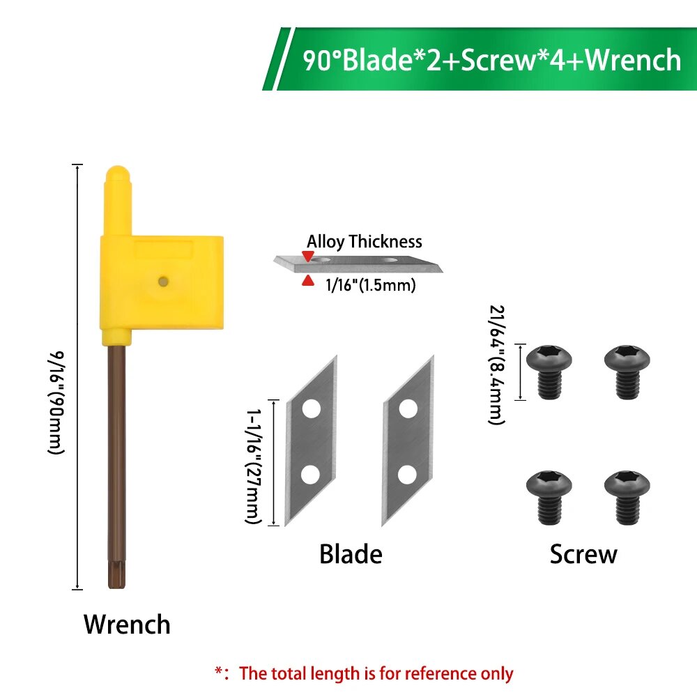 Фрезы LAVIE для деревообработки, 1/2 хвостовика, 90, 120 градусов, V-образная фреза, набор лезвий для очистки нижней части, деревообрабатывающие инструменты 90 degrees Blade 2