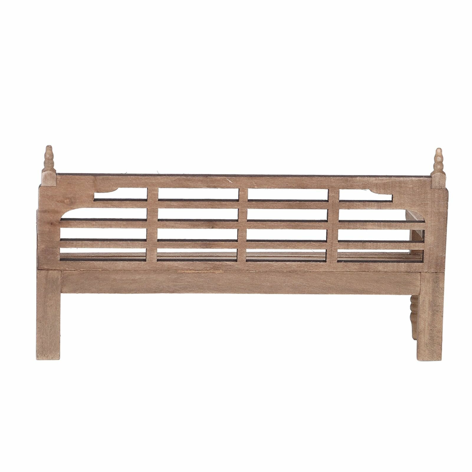 Миниатюрная парковая скамейка для кукольных домиков 1:12, Деревянная неокрашенная скамейка для сада