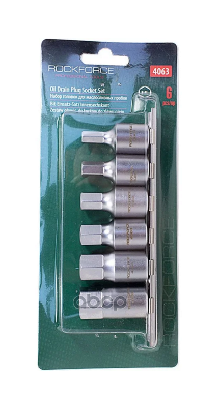 Набор головок торцевых 1/2" для маслосливных пробок 8-19мм 6 предметов ROCKFORCE ROCK FORCE арт. RF-4063