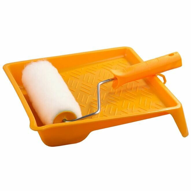 Валик малярный "вестан" в наборе с ванночкой, STAYER 180 мм, бюгель 6 мм