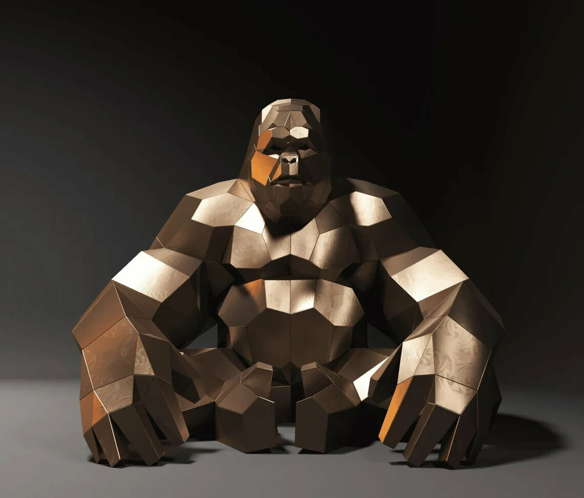 Полигональная фигура Горилла