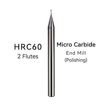 HRC60 HRC55 Концевая фреза из микрокарбида, 2 канавки, 0,2-0,9 мм, TiAIN, микроплоский хвостовик 4 мм, фрезерный карбид Micro, гравировка с ЧПУ HRC60, D0.3x0.6x4x50mm