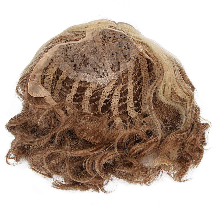 Короткие вьющиеся волнистые парики синтетические волосы коричневые смешанные цвета для женщин женская вечеринка косплей