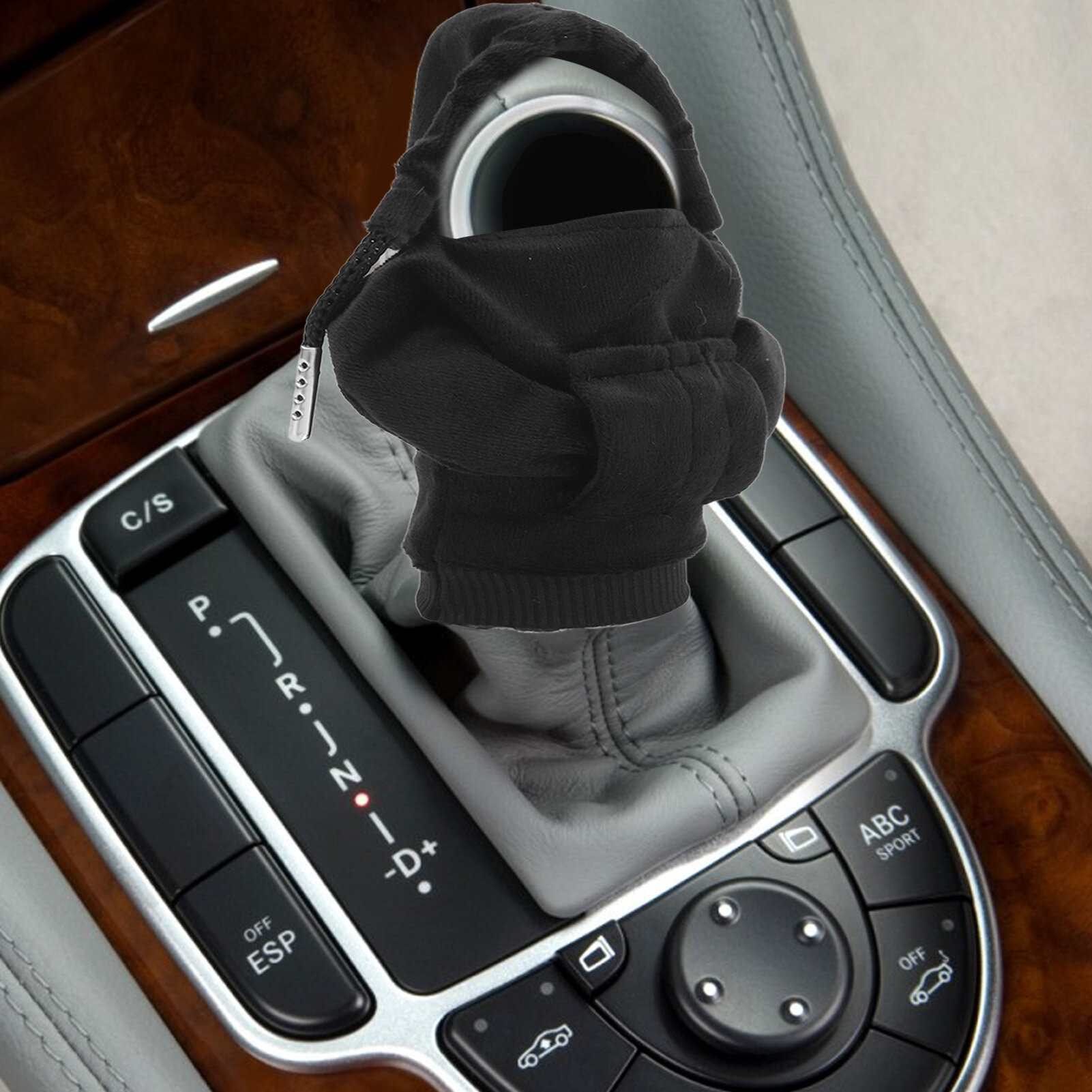 4,7-дюймовый чехол для рычага переключения передач, универсальная ручка переключения передач, забавный свитер с капюшоном, защитное украшение для рычага переключения передач автомобиля, черный цвет