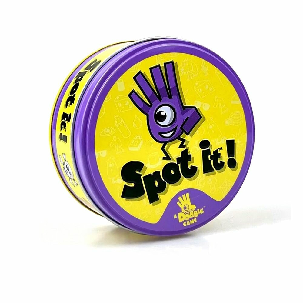 Настольная игра Доббль/ Дубль Spot it! Purple- отличное развлечение для всей семьи и забавный подарок на Рождество!