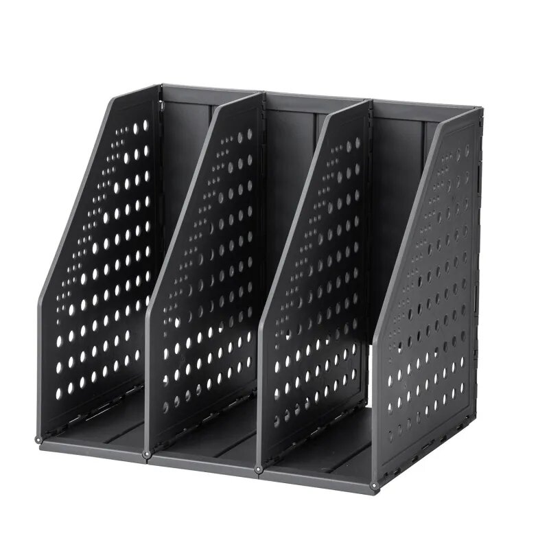 Лоток вертикальный Deli E79003Drey складной 3 отделения темно-серый 1696463