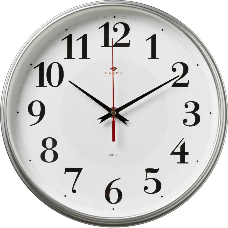 Часы настенные круг d=29см, корпус серебрян Серебряные ромбы арт.2940-105