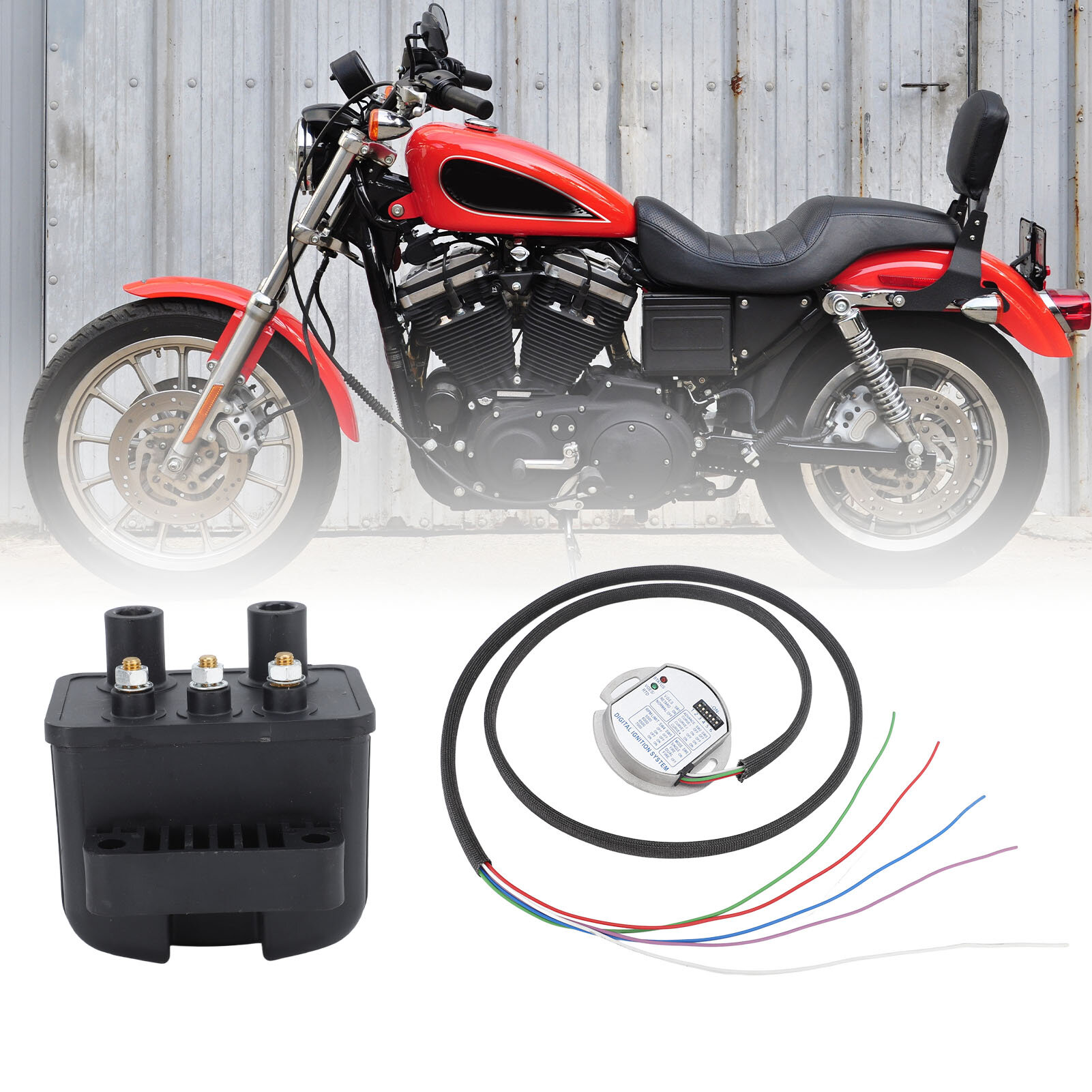 Программируемый модуль зажигания 53‑660 Комплект катушек зажигания с одинарной пламенем для Shovelhead Evolution